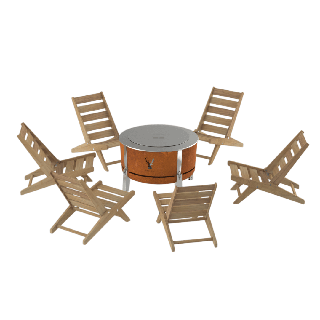 Alpha 800 Gathering Set | Smokeless Fire Pit for 6 | Corten – MASURIA WILD